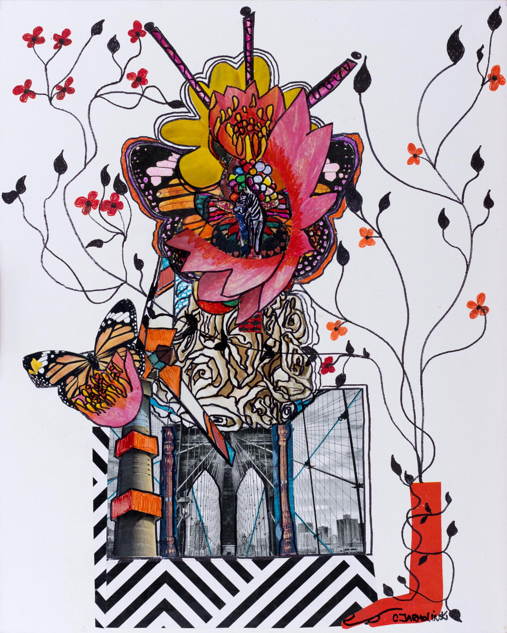 Roses and Butterflies Juxta to Architecture -Collage-Christina ...